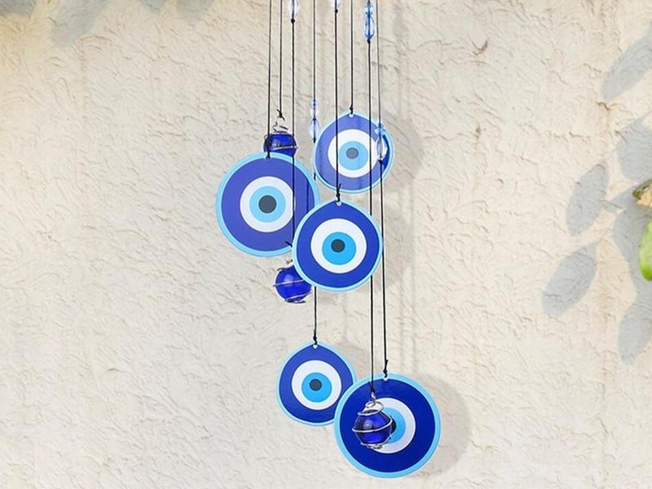 Classic Blue Color Evil Eyes Wind Chimes